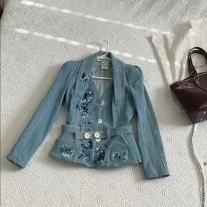 Dior | Jackets & Coats | Christian Dior Embroidered Flower Butterfly ...